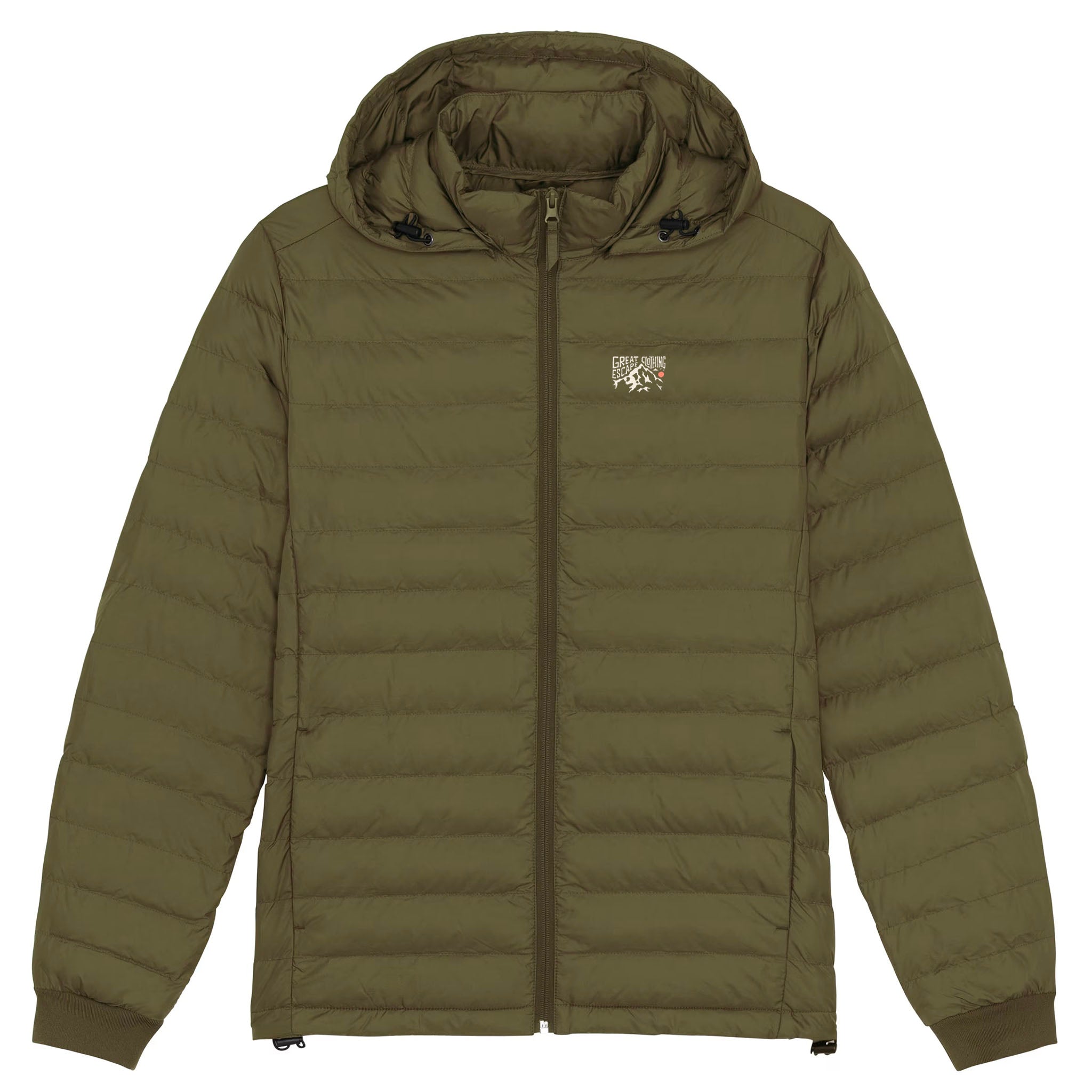 Woman’s Recycled Small Ribbed Padded Khaki Jacket – GREAT ESCAPE CLOTHING